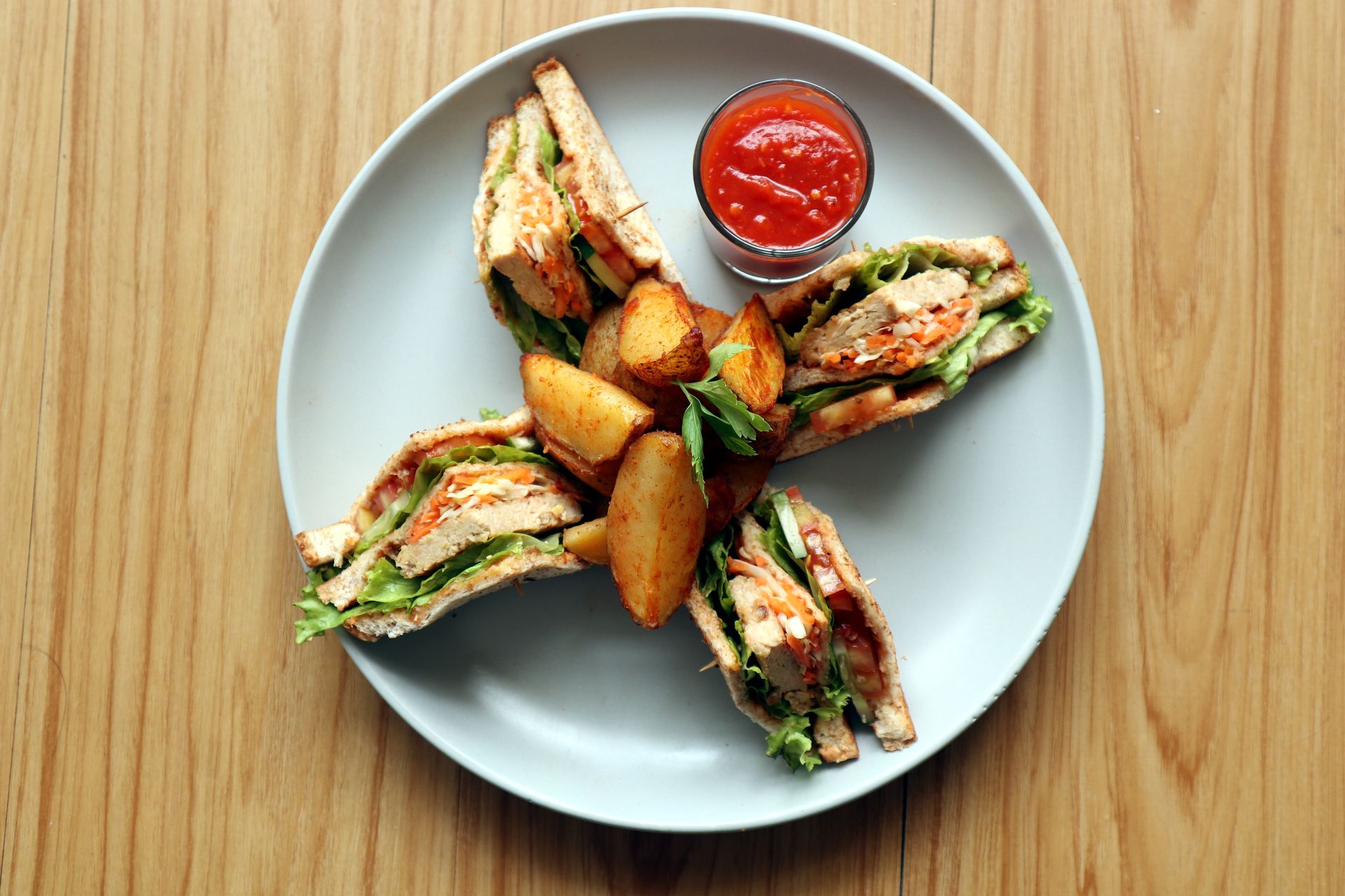 RG Tower Sandwich & Potato Wedges | Rumah Gizi